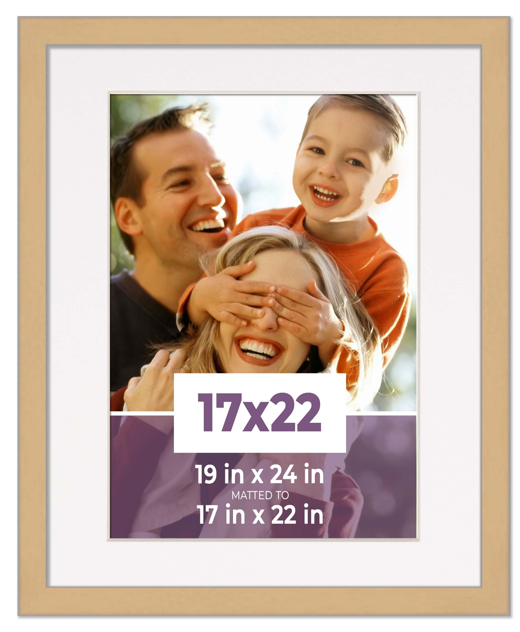 17x22 Frame Natural With White Picture Mat For 17x22 Photo - Natural ...