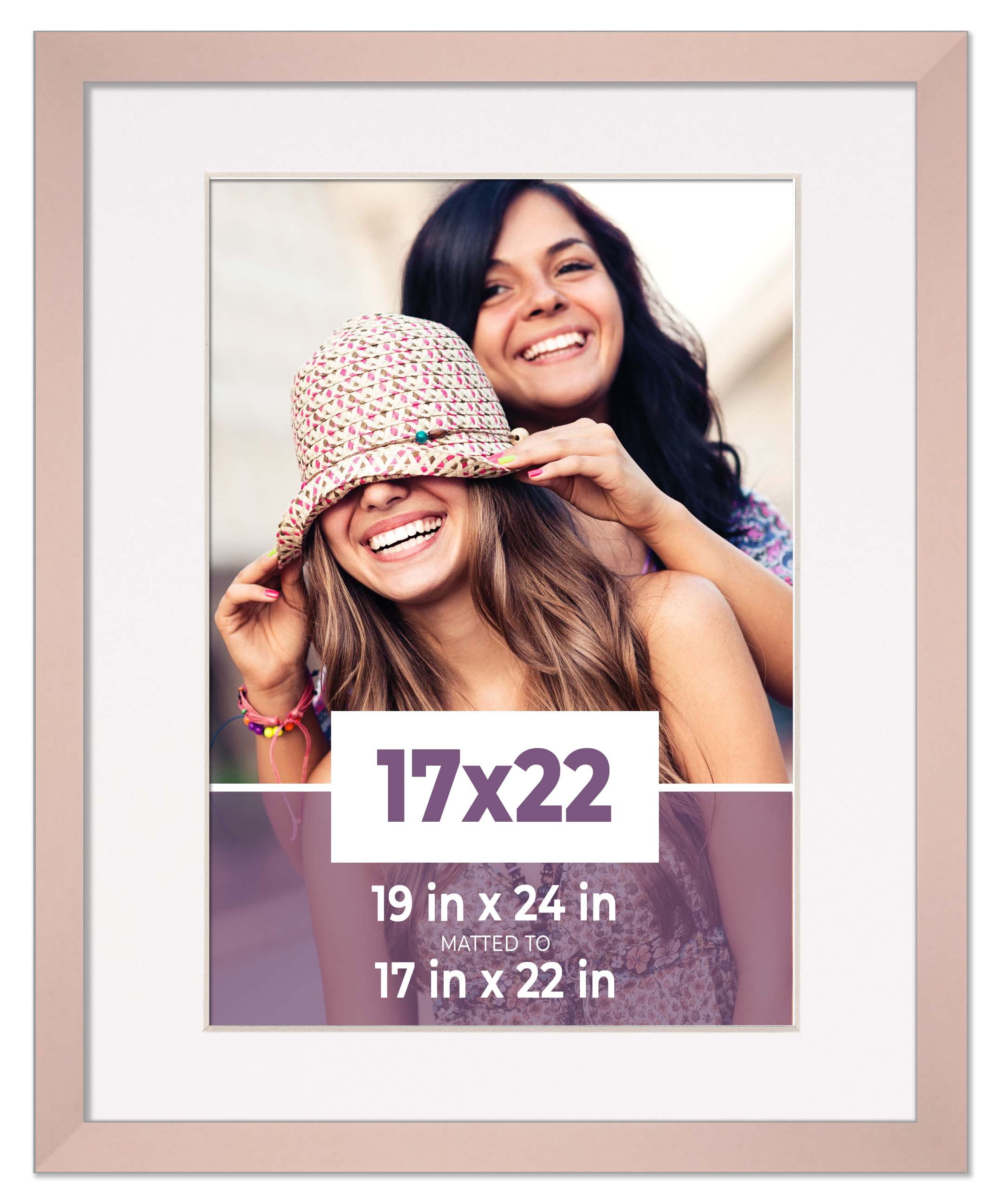 17x22 Frame Rose Gold With White Picture Mat For 17x22 Photo - Rose ...