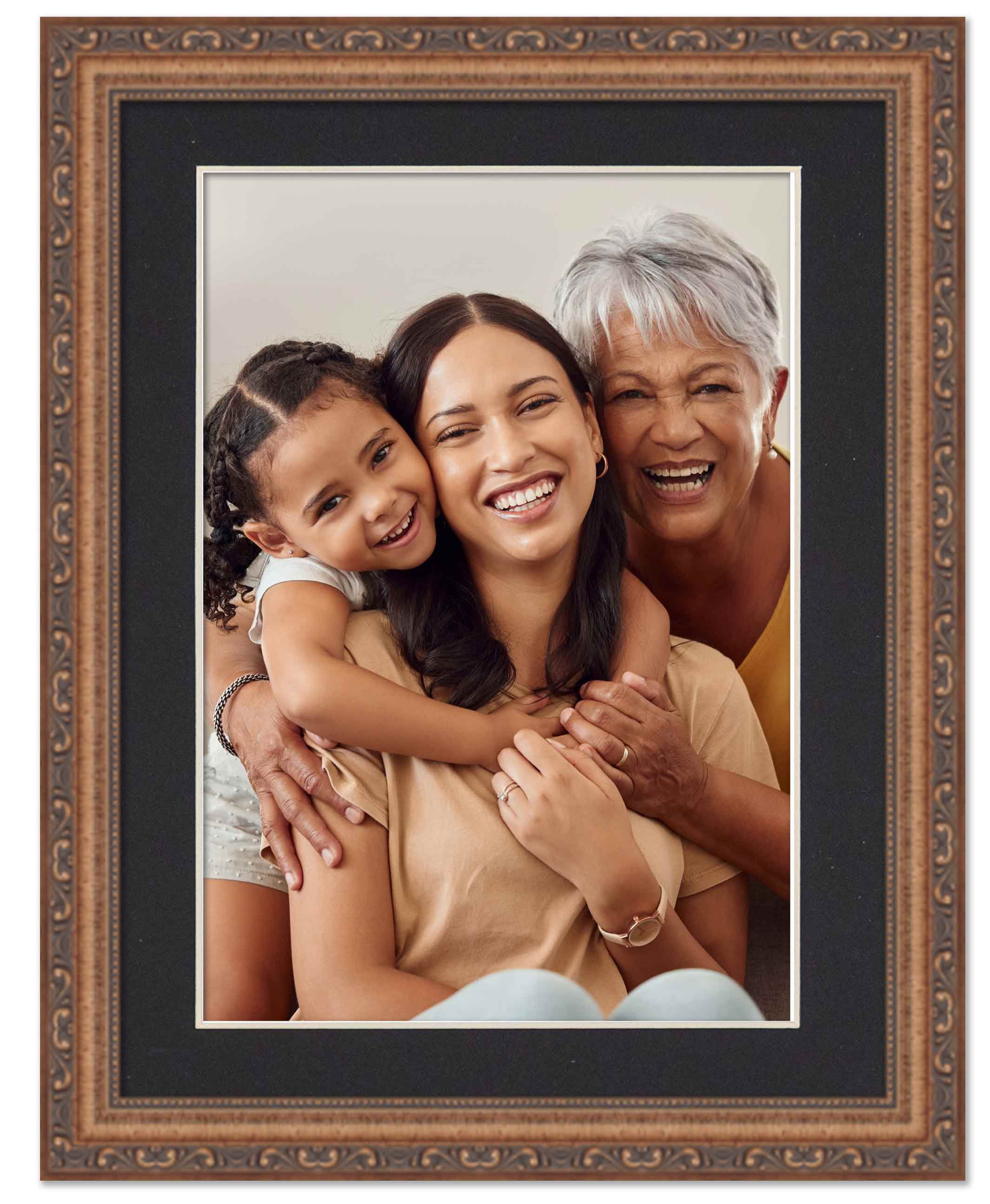 17x22 Frame with Mat - Antique Gold 19x24 Frame Wood Made to Display ...