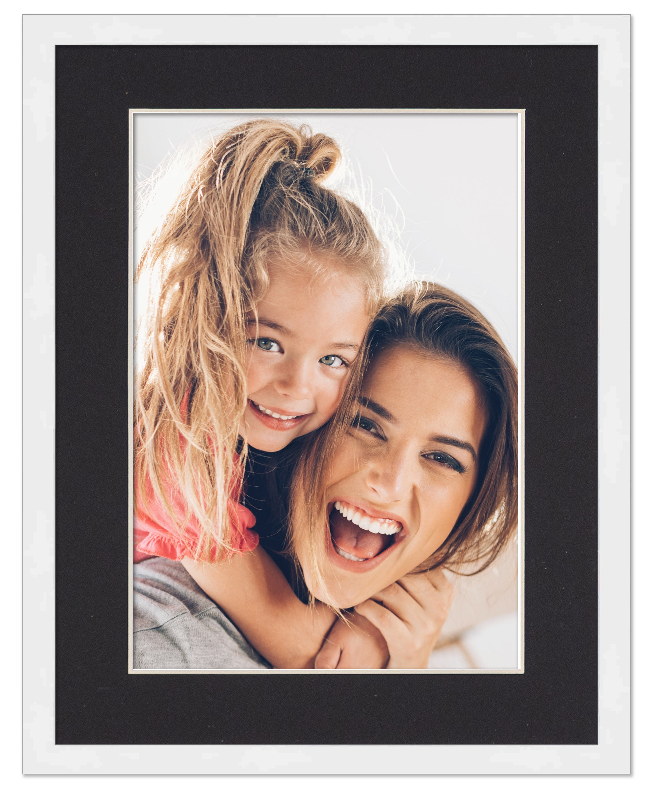 17x22 Frame with Mat - White 19x24 Frame Wood Made to Display Print or ...