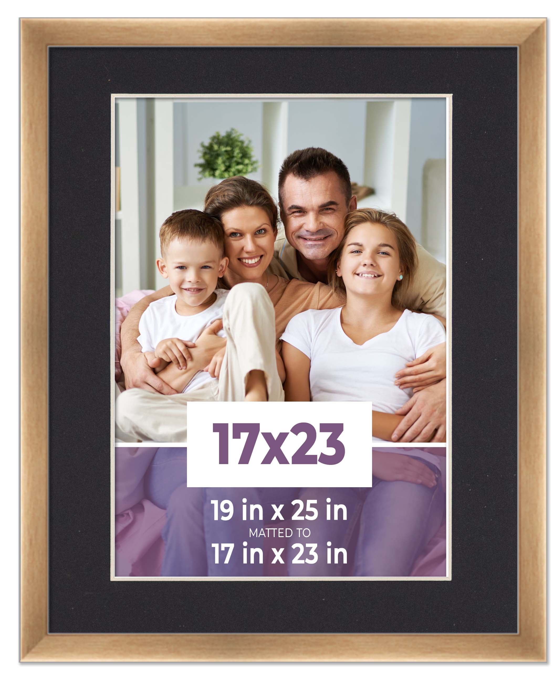 17x23 Frame Bronze With Black Picture Mat For 17x23 Photo - Bronze ...