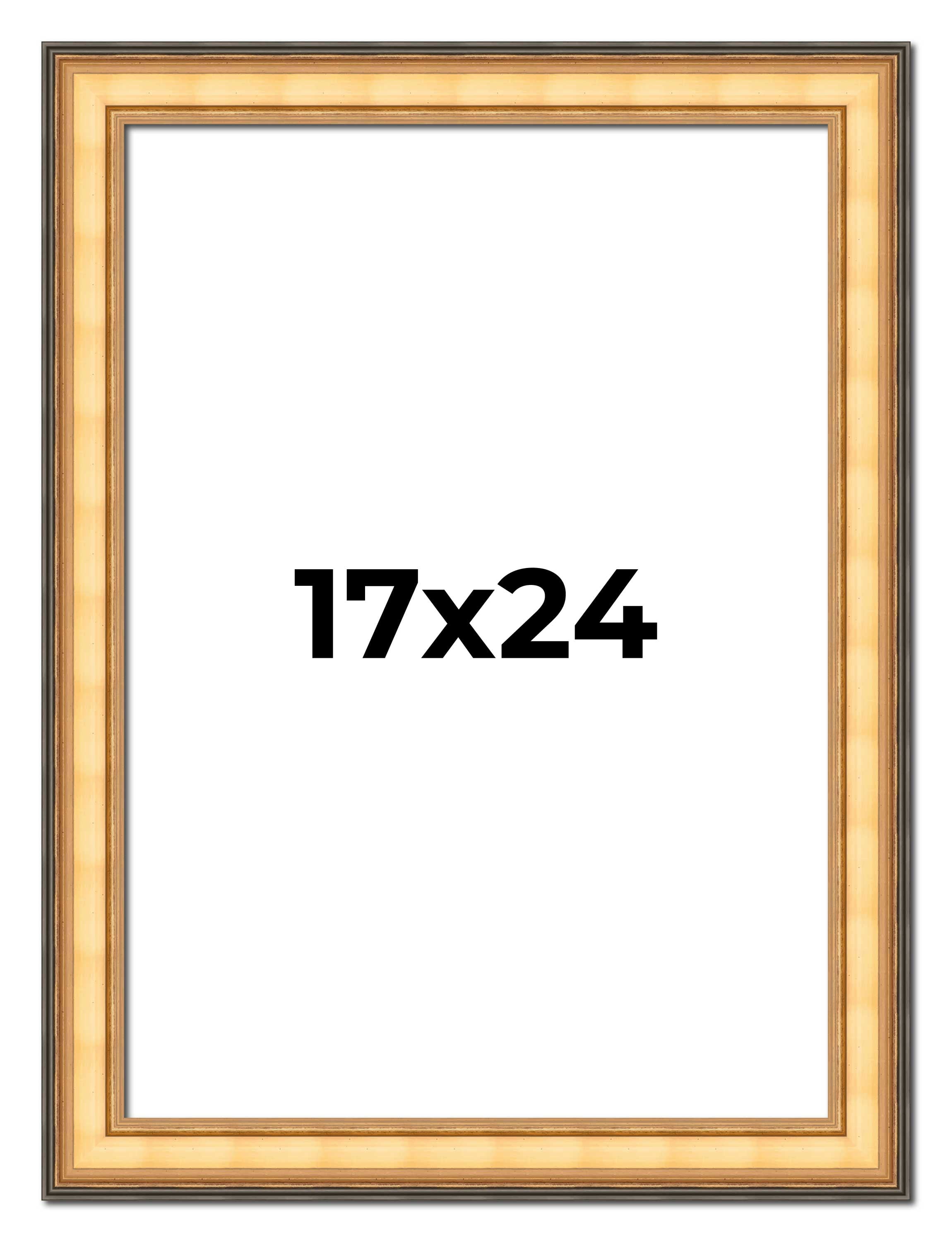 17x24 Frame Gold Plein Aire Solid Wood Picture Frame Width 2 Inches ...