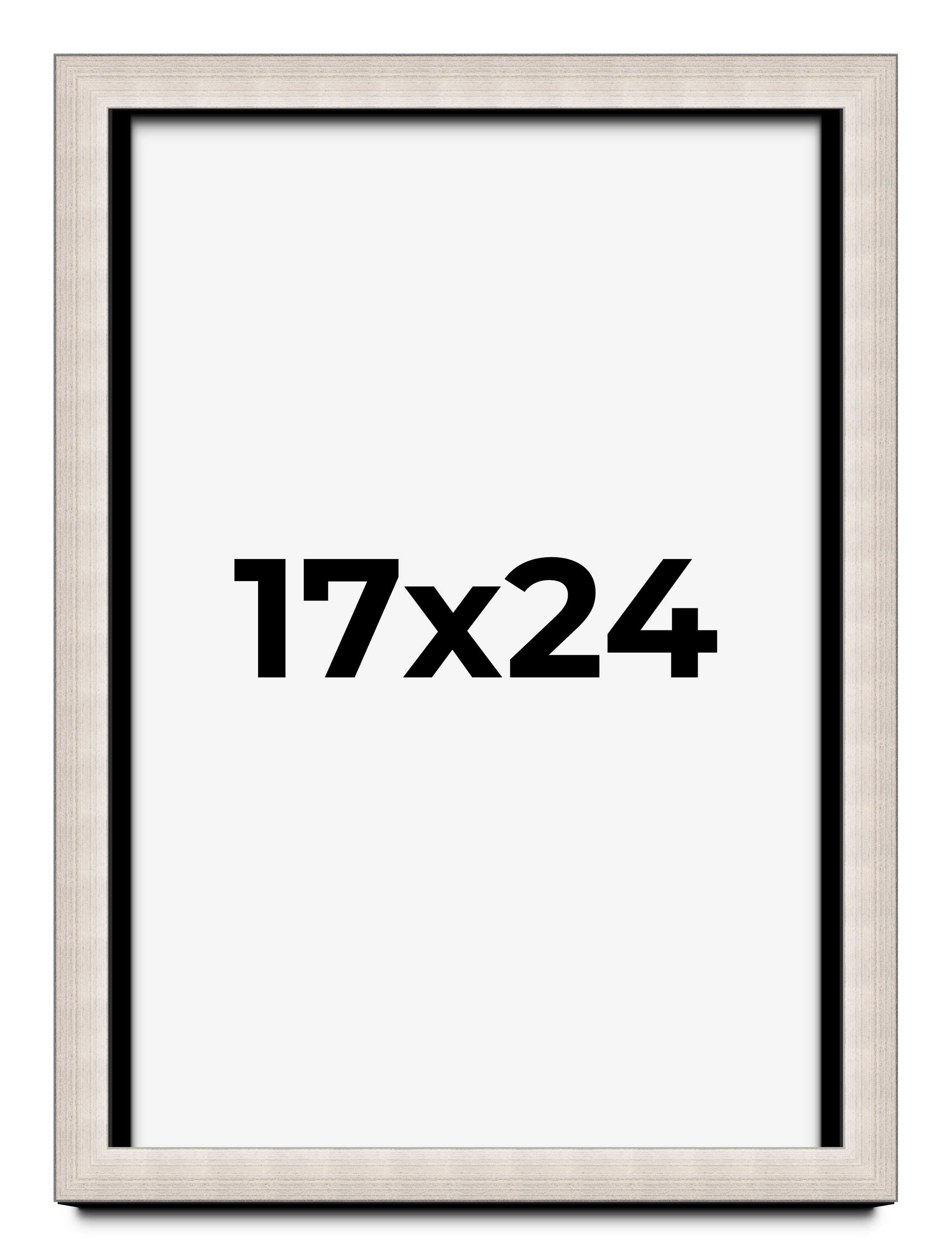 17x24 Shadow Box Brushed Silver | 1.5 Inch Deep | 1.25 Inch Moulding ...