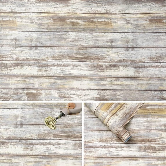 17x240'' Gray Rustic Wood Contact Paper Peel and Stick Self-Adhesive ...