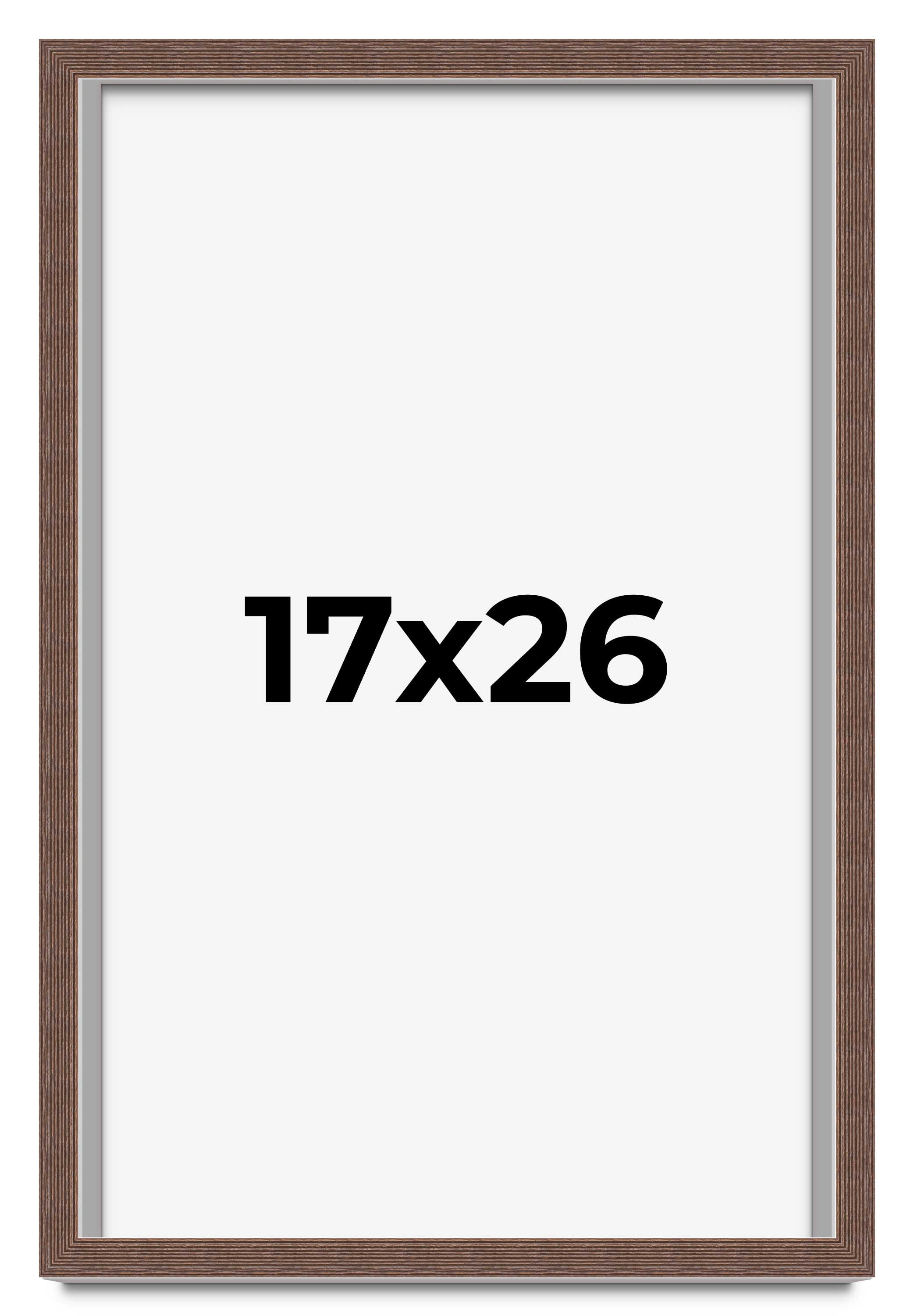 17x26 Shadow Box Frame Brown | 1.125 inches Deep Real Wood Rustic ...