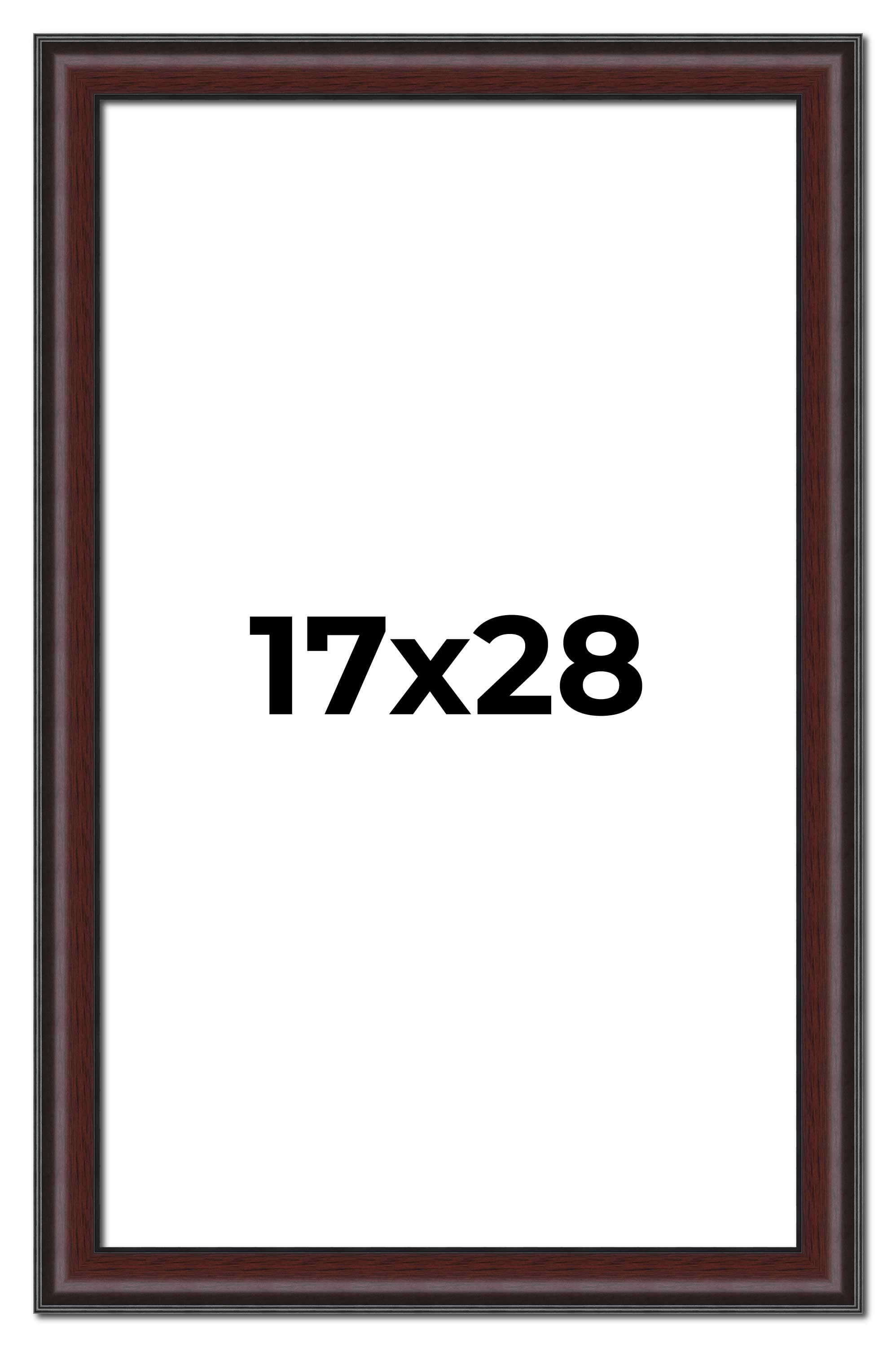 17x28 Frame Brown Round Mahogany Solid Wood Picture Frame | 1.625 Inch ...