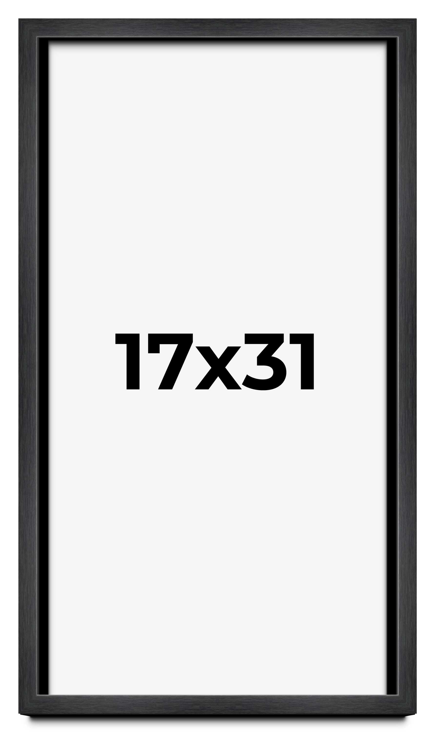 17x31 Frame Black Charcoal Grey Wood Textured Picture Frame | 0.75 Inch ...