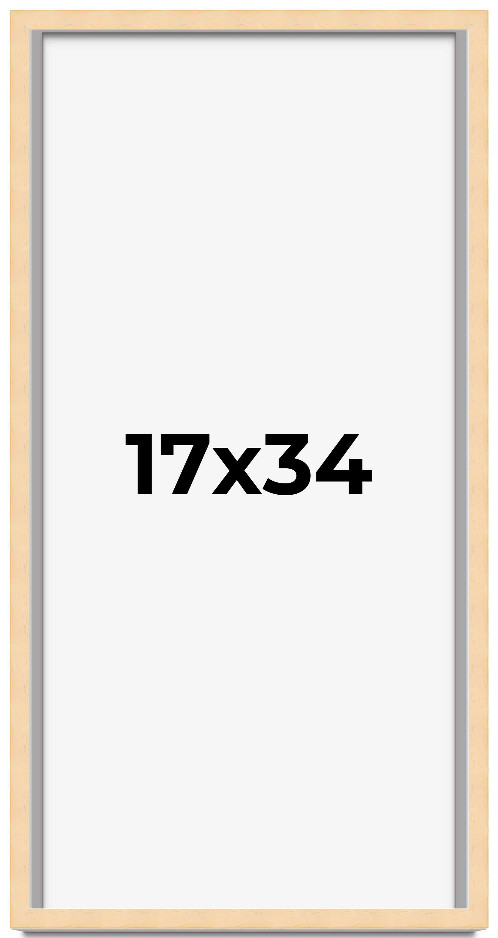 17x34 Shadow Box Frame Brown | 0.875 Inches Deep Real Wood Contemporary ...