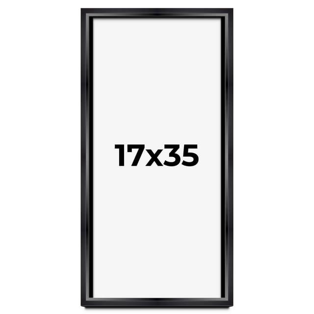 17x35 Shadow Box Frame Black | 1.25 inches Deep Real Wood Contemporary ...