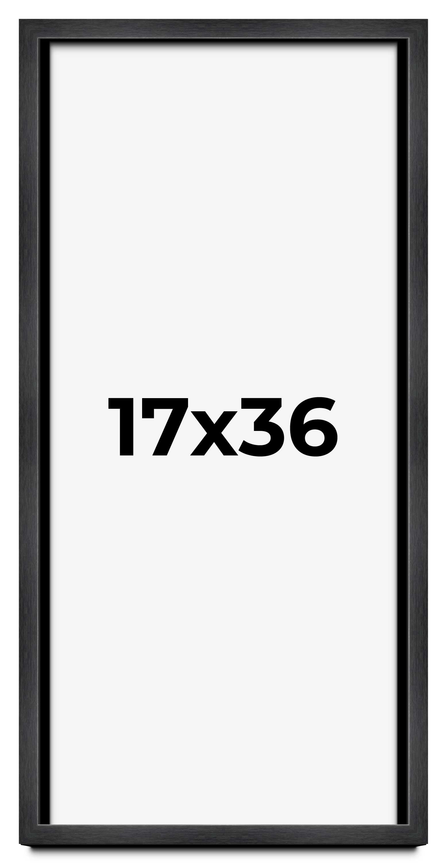 17x36 Frame Black Charcoal Grey Wood Textured Picture Frame | 0.75 Inch ...