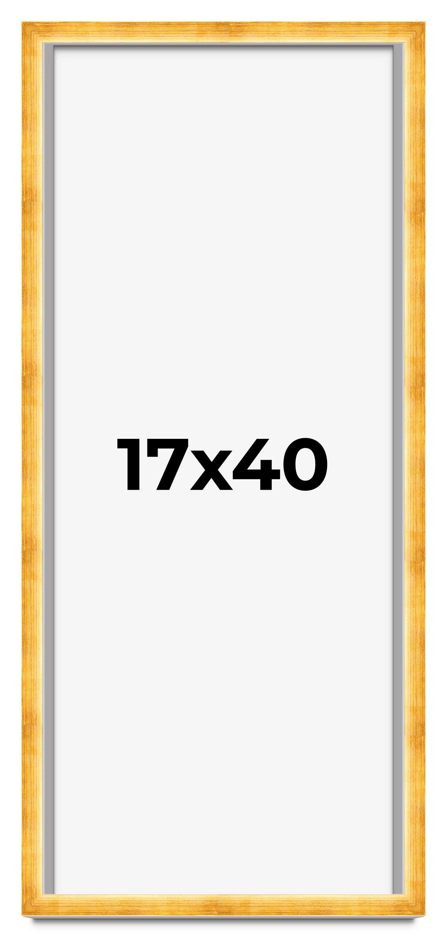 17x40 Shadow Box Frame Gold | 1.625 Inches Deep Real Wood Traditional ...