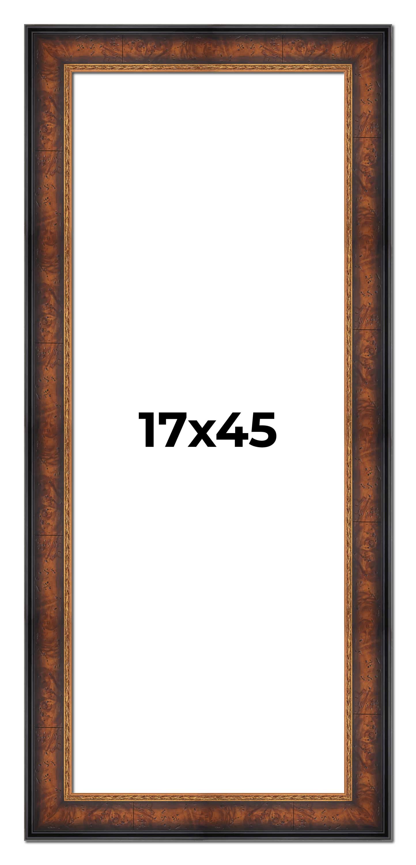 17x45 Frame Brown Walnut Gold Ornate Trim Solid Wood Plein Air Picture ...