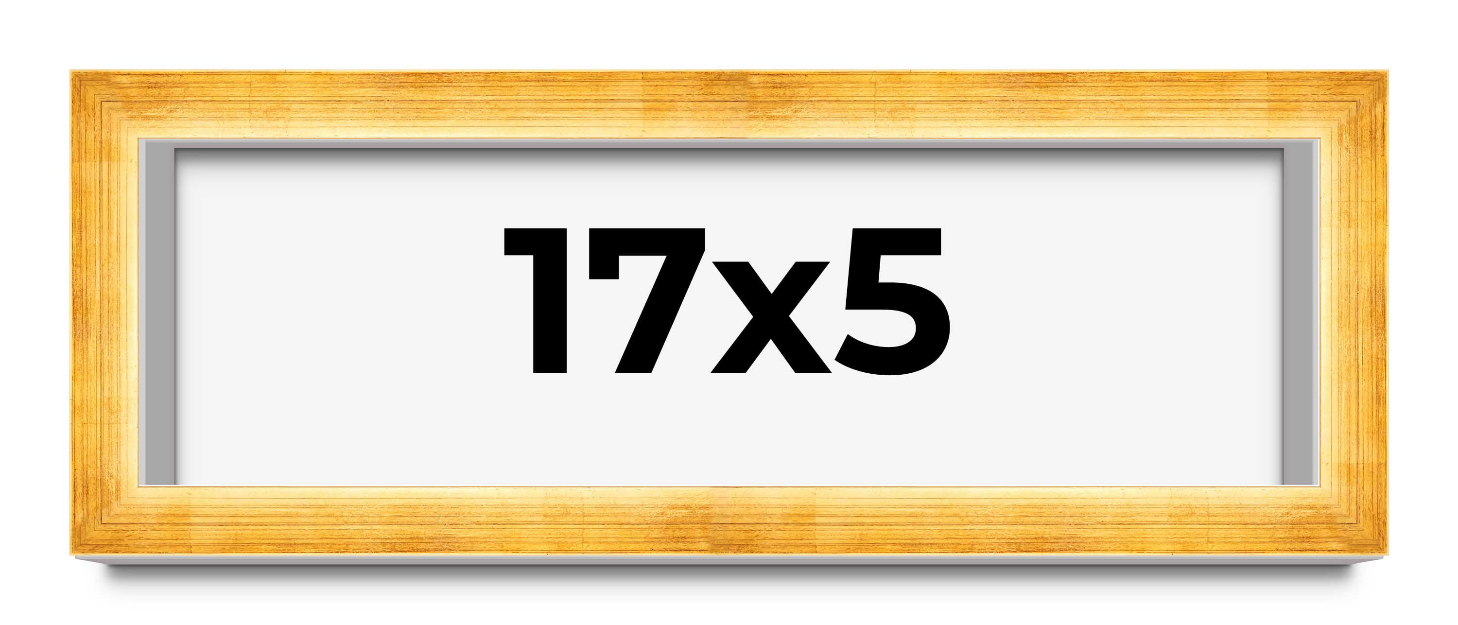 17x5 IN Shadow Box Frame Gold | 1.625 Inches Deep Real Wood Traditional ...