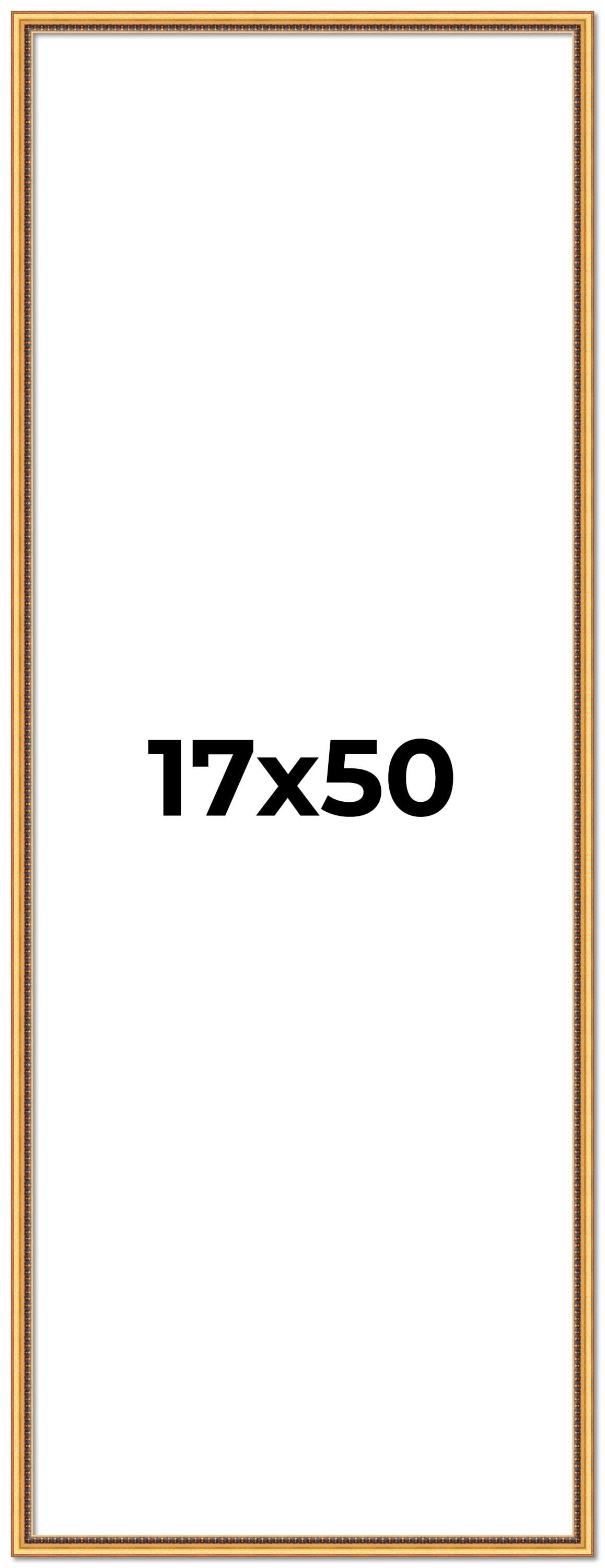 17x50 Frame Beaded Gold Solid Wood Picture Frame | 0.75 Inches Moulding ...