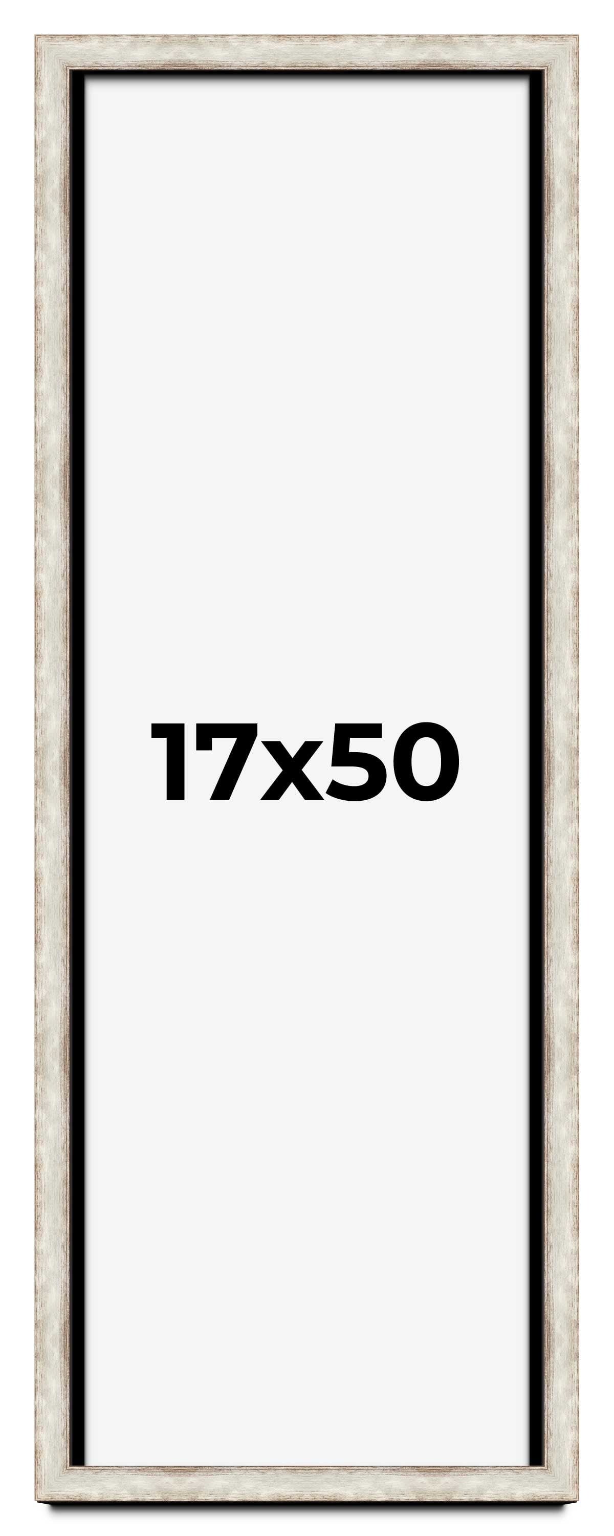 17x50 Shadow Box Frame Silver | 1.625 Inches Deep Real Wood ...