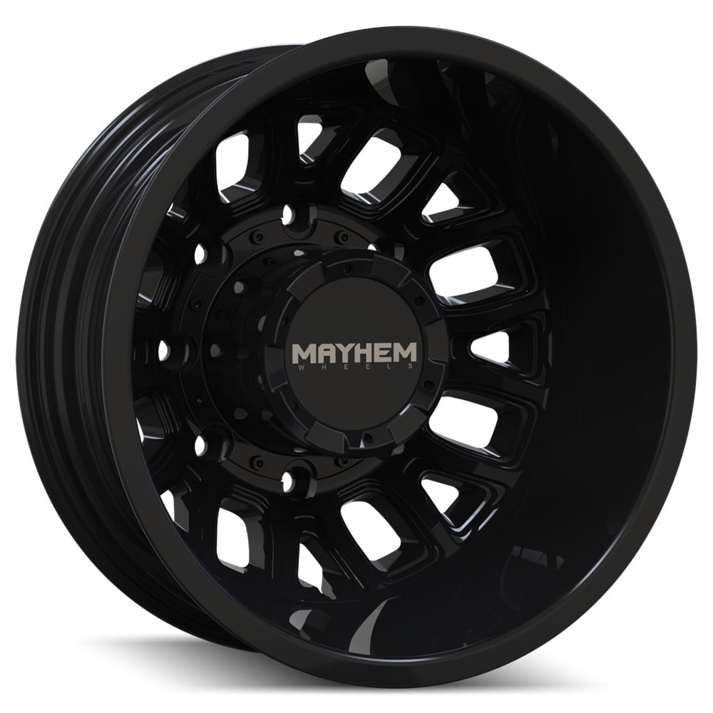 17x6.5 Mayhem 8107D Cogent Gloss Black DUALLY REAR Wheel 8x210 (-142mm ...