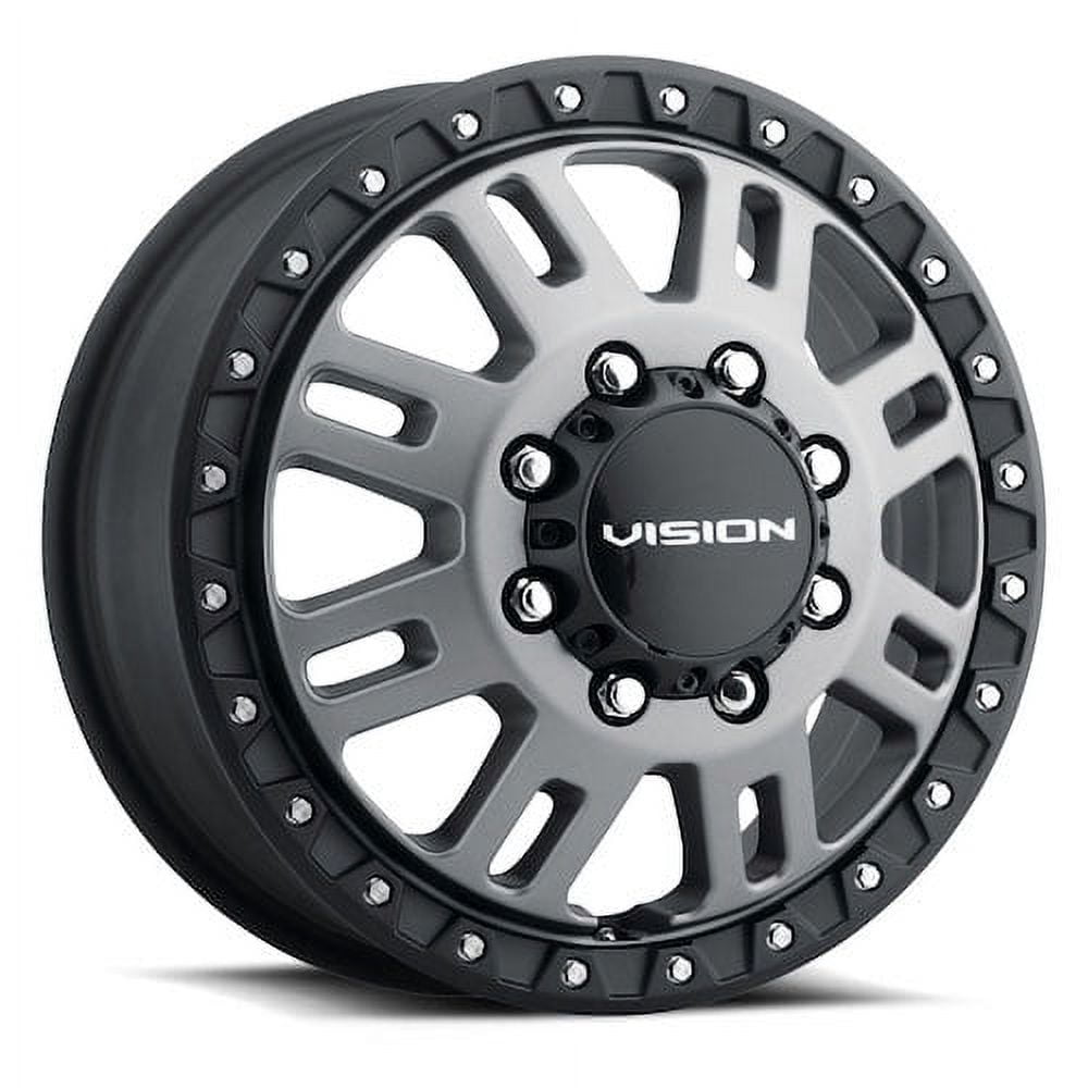 17x6.5 Vision 408 Manx 2 Dually Grey DUALLY FRONT Wheel 8x200 (121.35mm ...