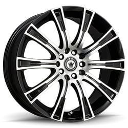 1 Konig 17x7.5 5X112 / 5X120 +35 50MB Crown Gloss Black with Machined ...