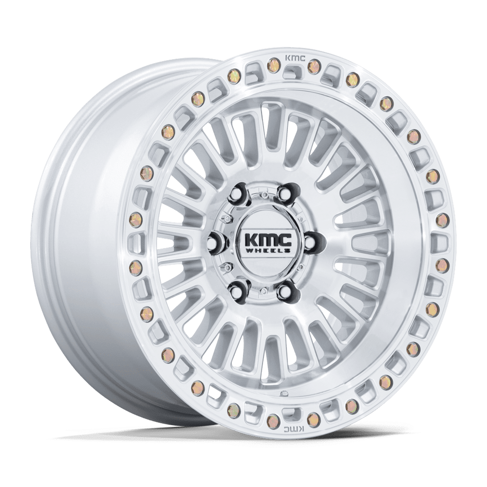 17x8.5 KMC KM554 Aztec Gloss Silver W/ Machined Face Wheel 6x135 (0mm) - Walmart.com