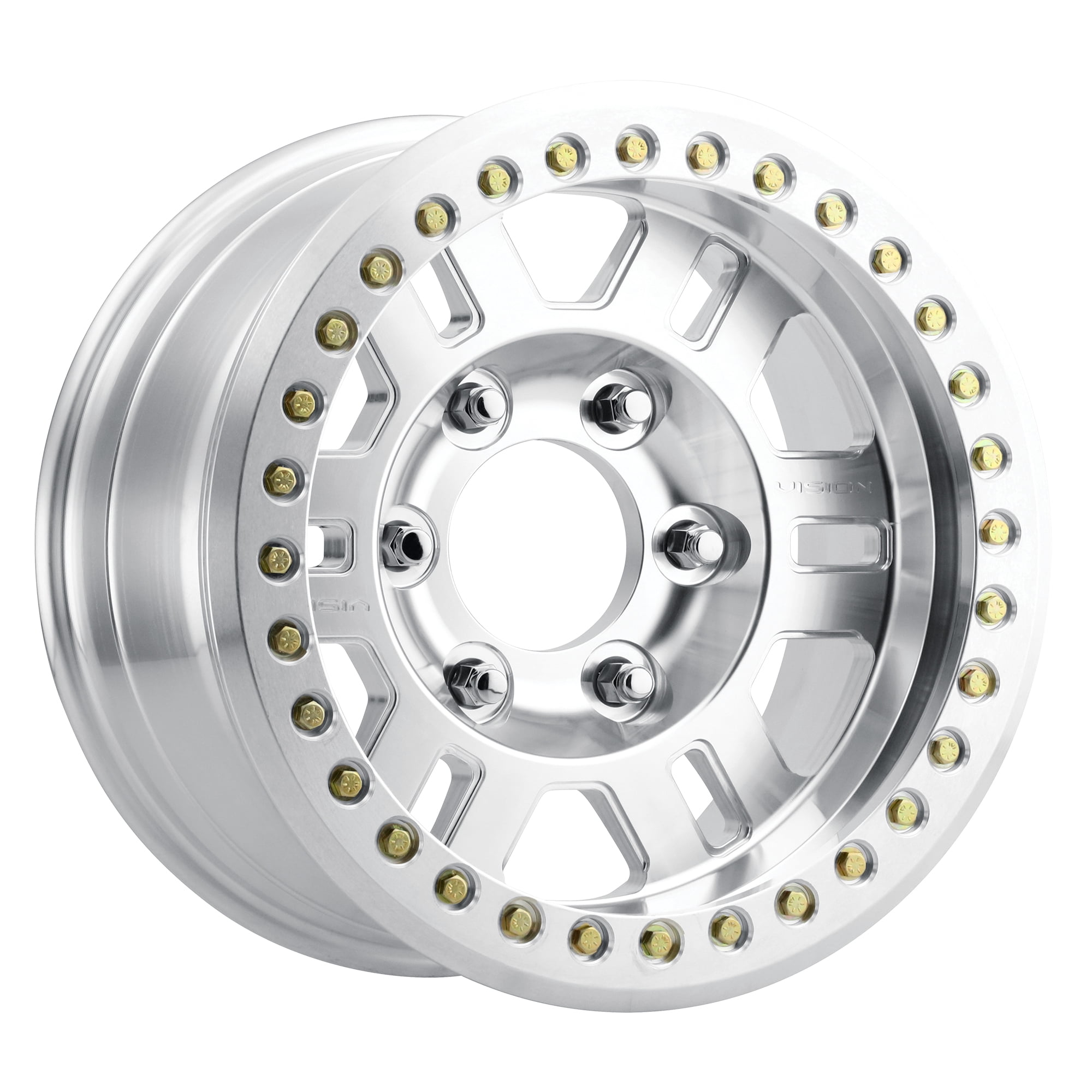 17x8.5 Vision 398 Manx Competition BEADLOCK Machined Wheel 8x6.5 (-15mm ...