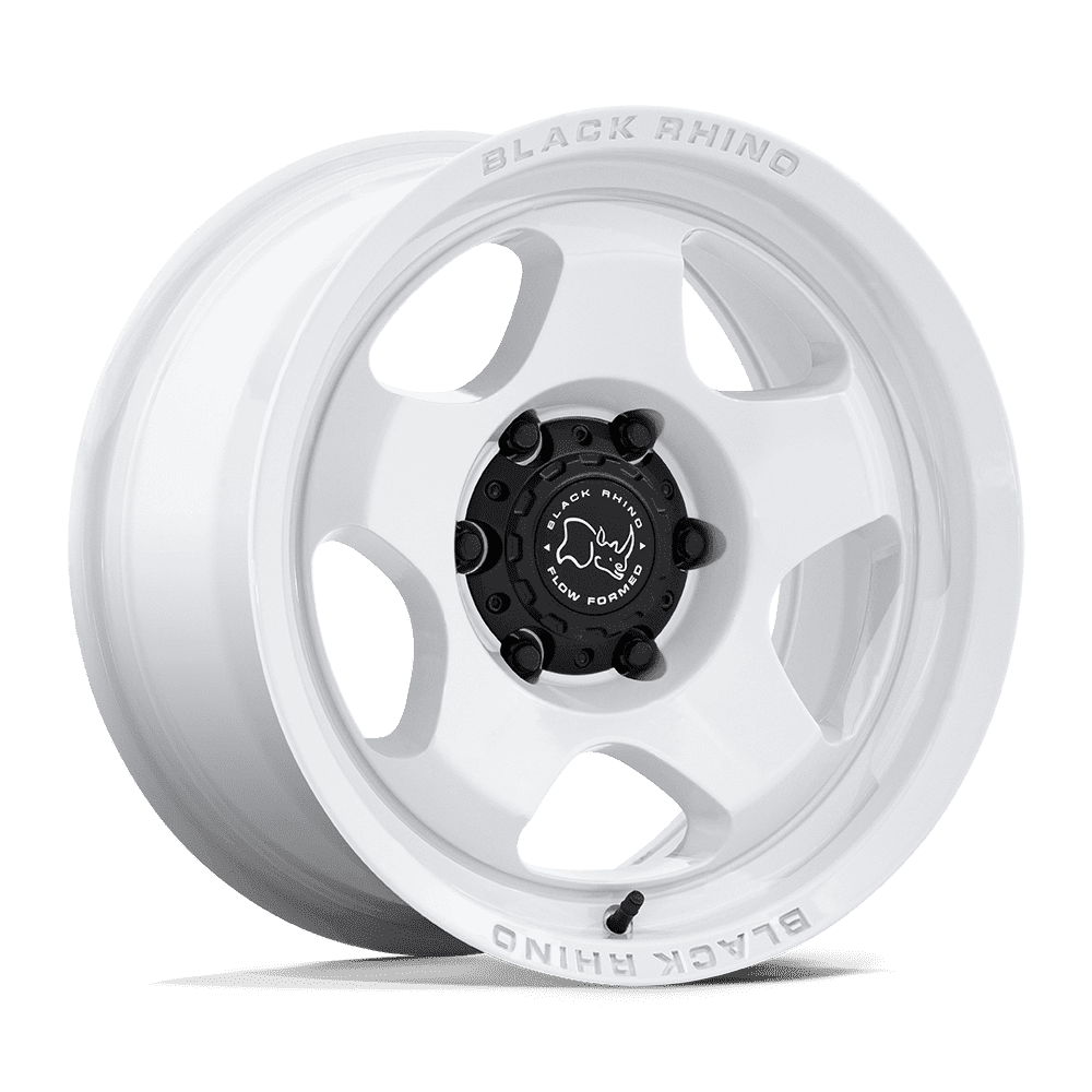 17x8 Black Rhino Hard Alloys BR031 Sol Glossy White Wheel 6x5.5 (20mm ...