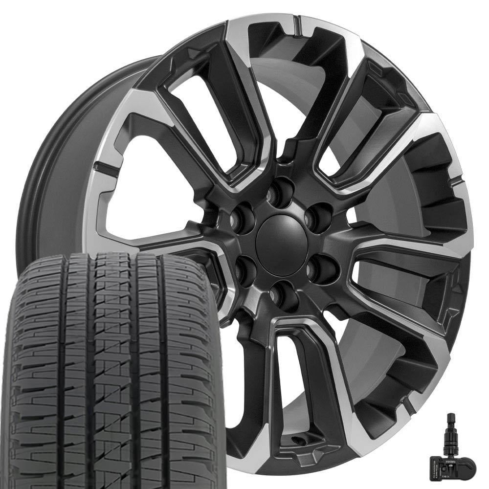 OE Wheels LLC 22 inch Wheels and Tires Fits Silverado Suburban Tahoe Sierra Yukon Escalade 6x139 ...