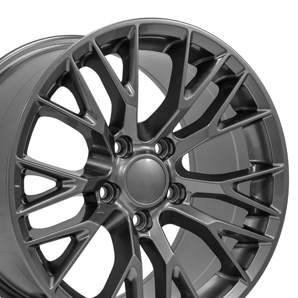 17x9.5 Wheels Fit Corvette, Camaro - C7 Z06 Style Gunmetal Rims - SET ...