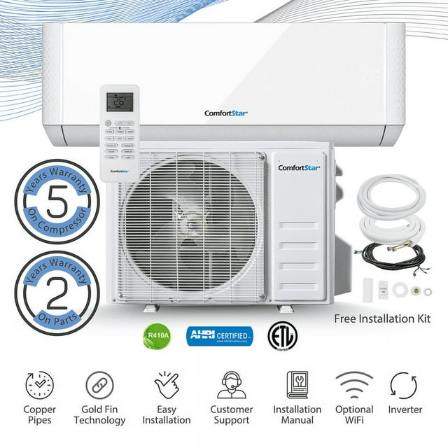 Comfort Star 18000 BTU 750 Sq Ft Mini-Split Air Conditioner & Heat Pump ...