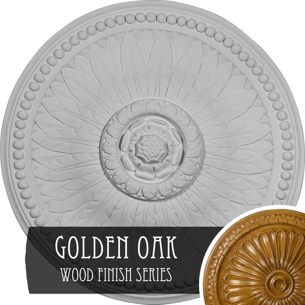 18 1/8"OD x 3/4"P Bailey Ceiling Medallion Golden Oak Finished ...