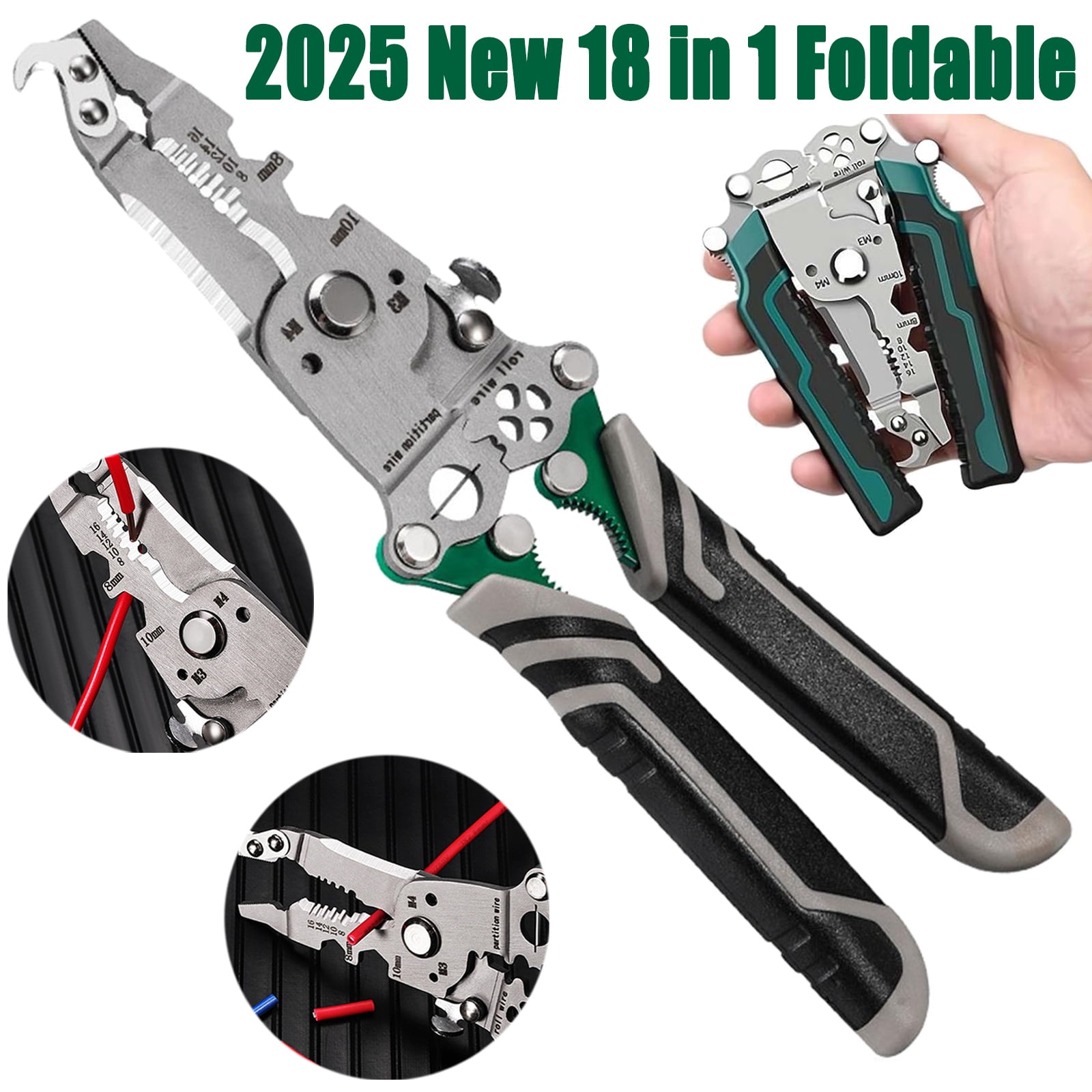 18 in 1 Foldable Wire Stripper,2025 New Multi-function Wire Stripping ...