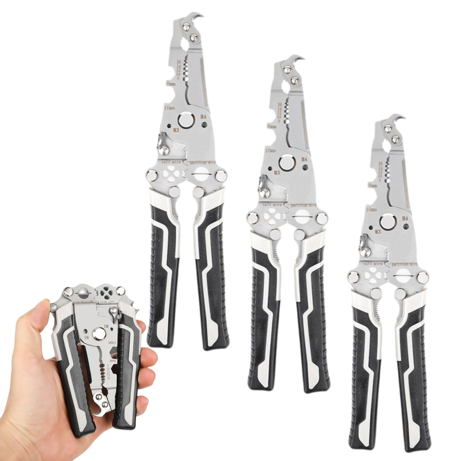 18 in 1 Foldable Wire Stripper, Alicate Multiusos Electrico, Multi ...