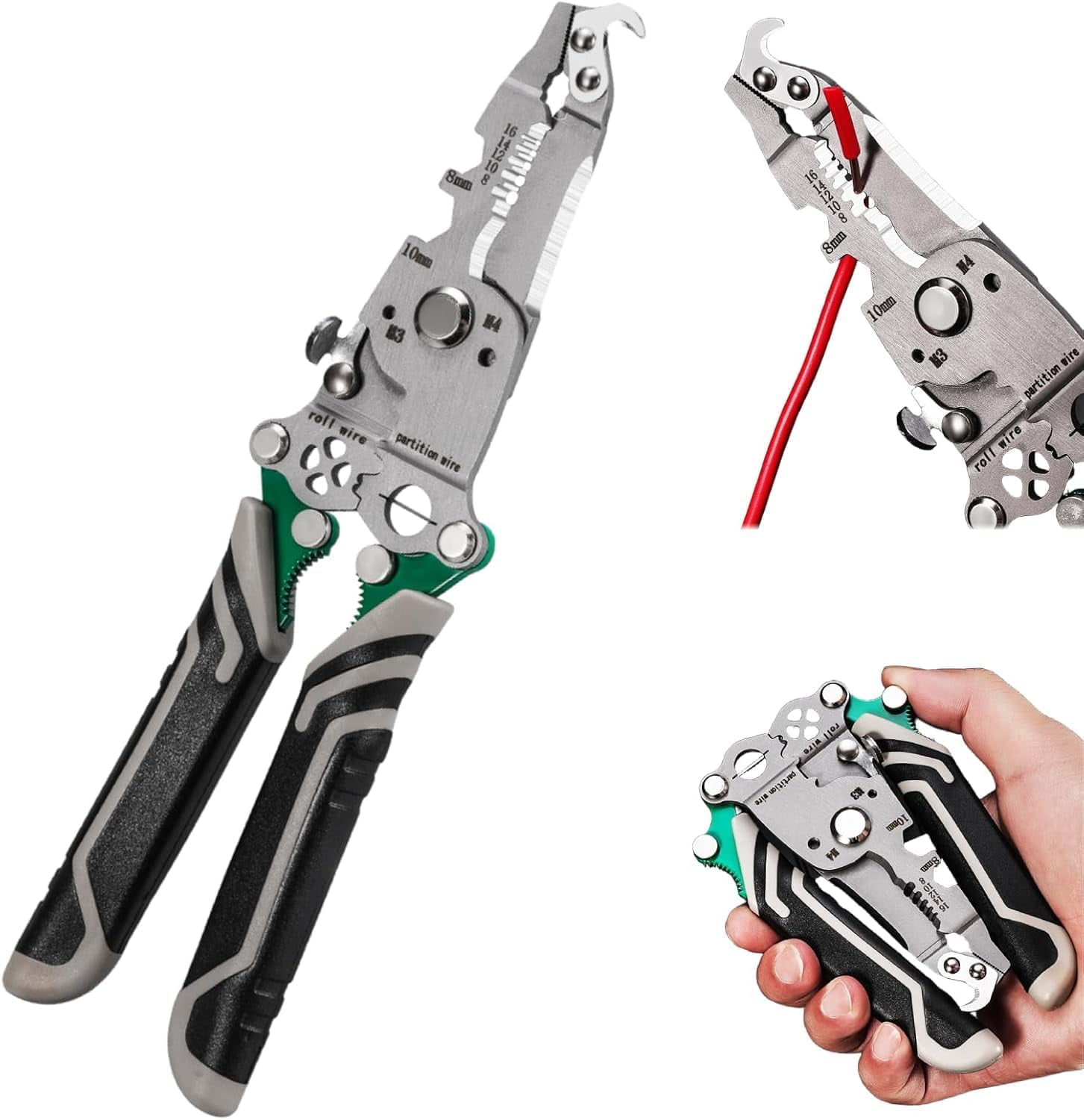 18 in 1 Foldable Wire Stripper, Multifunctional Wire Stripper Crimper ...