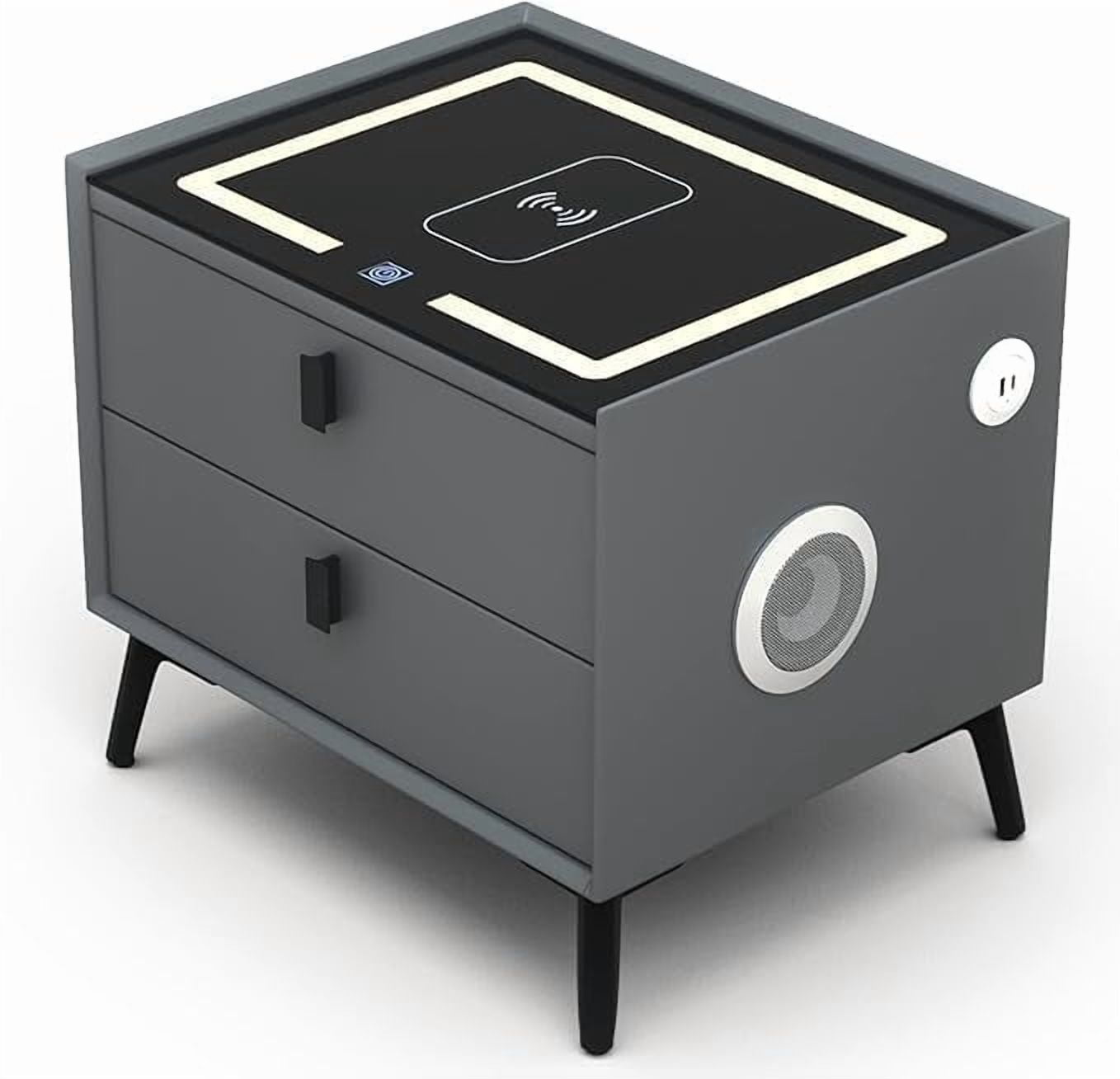 18.1" H Tall Wireless Charging Nightstand, Smart Bedside Table with ...