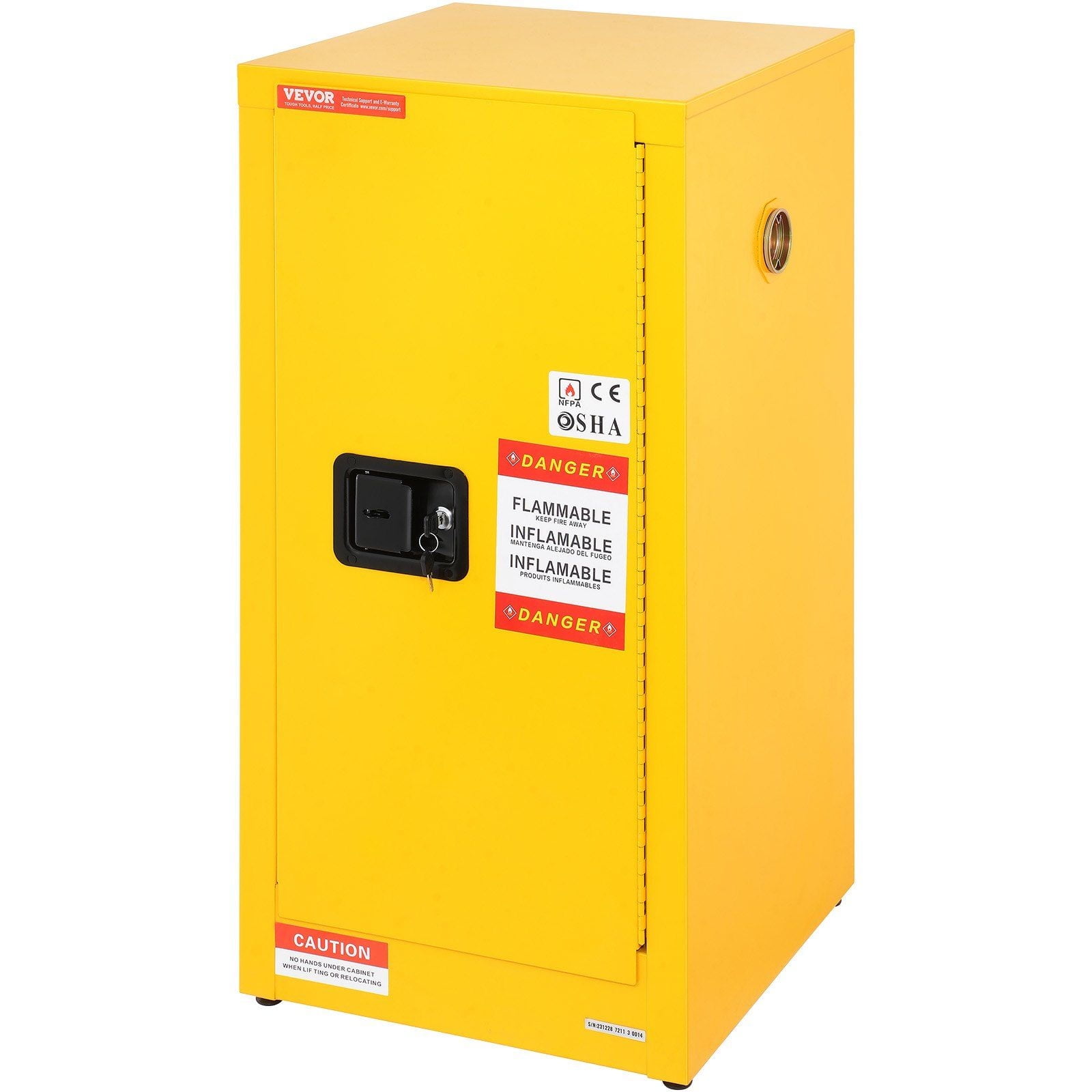 18.1"x18.1"x35.4" Flammable Safety Storage Cabinet, Galvanized Steel ...