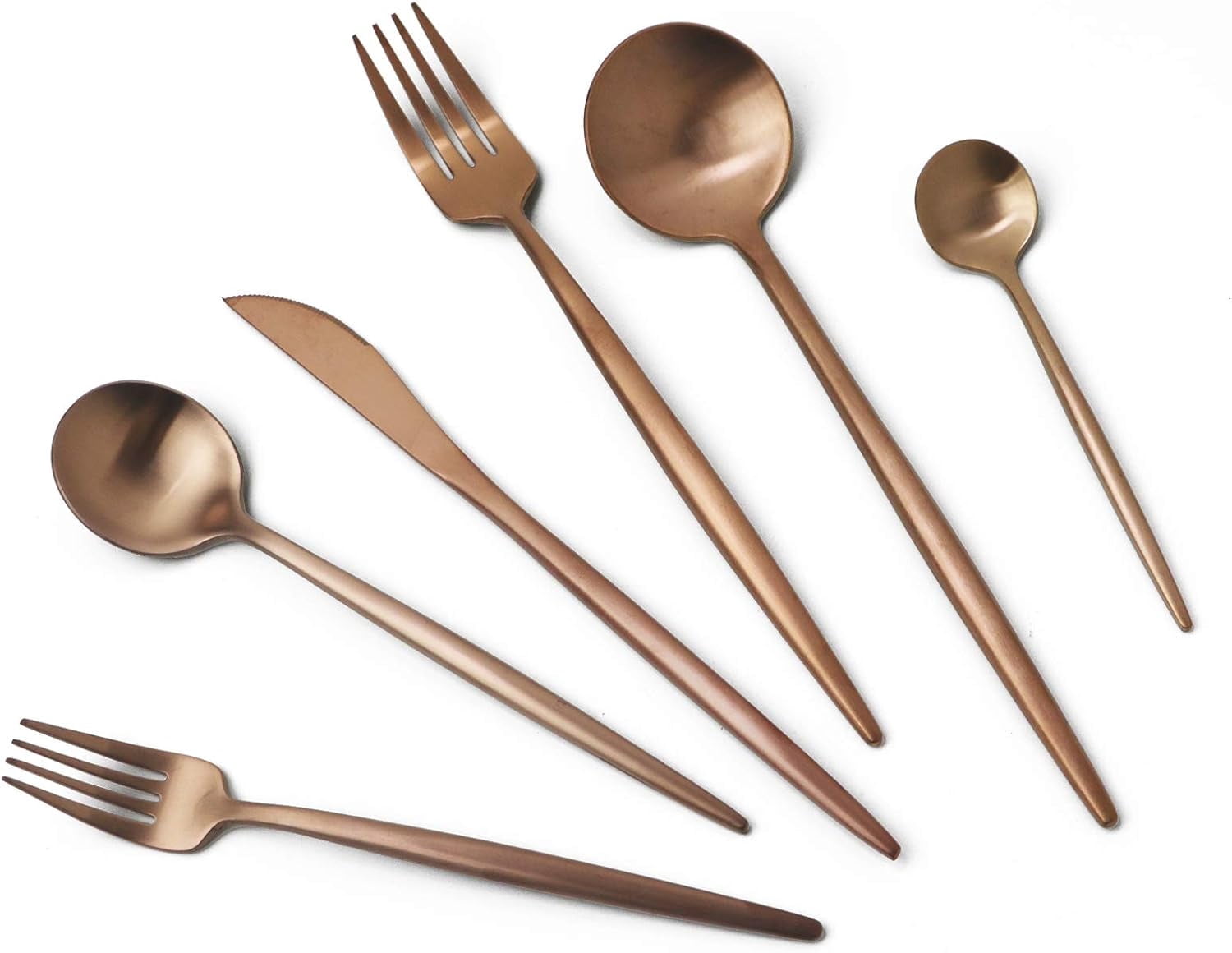 18/10 Rose Gold Flatware Silverware Set 304 Stainless Steel Copper ...