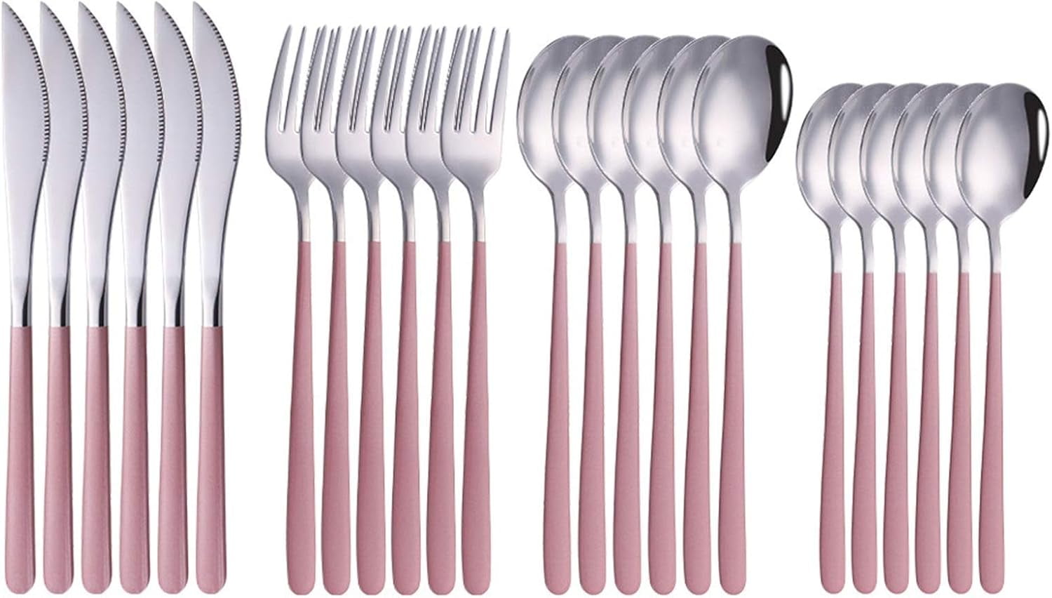 18/10 Stainless Steel Cutlery Tableware Set 24 Pieces Gold Faltware ...
