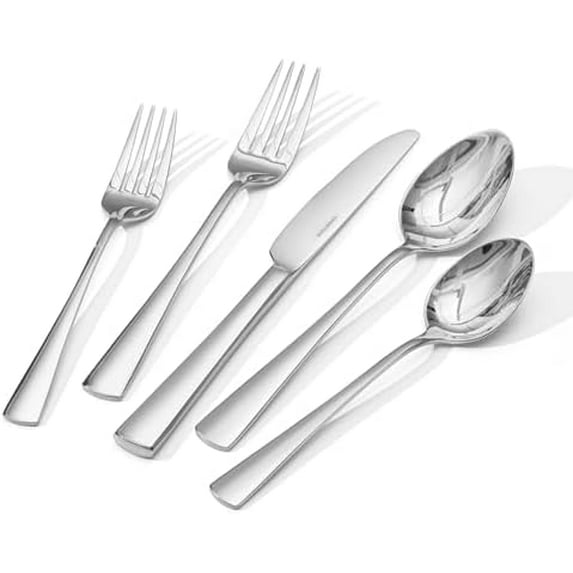 18/10 Stainless Steel Flatware, 5-Piece Forged Silverware Set for 1 ...