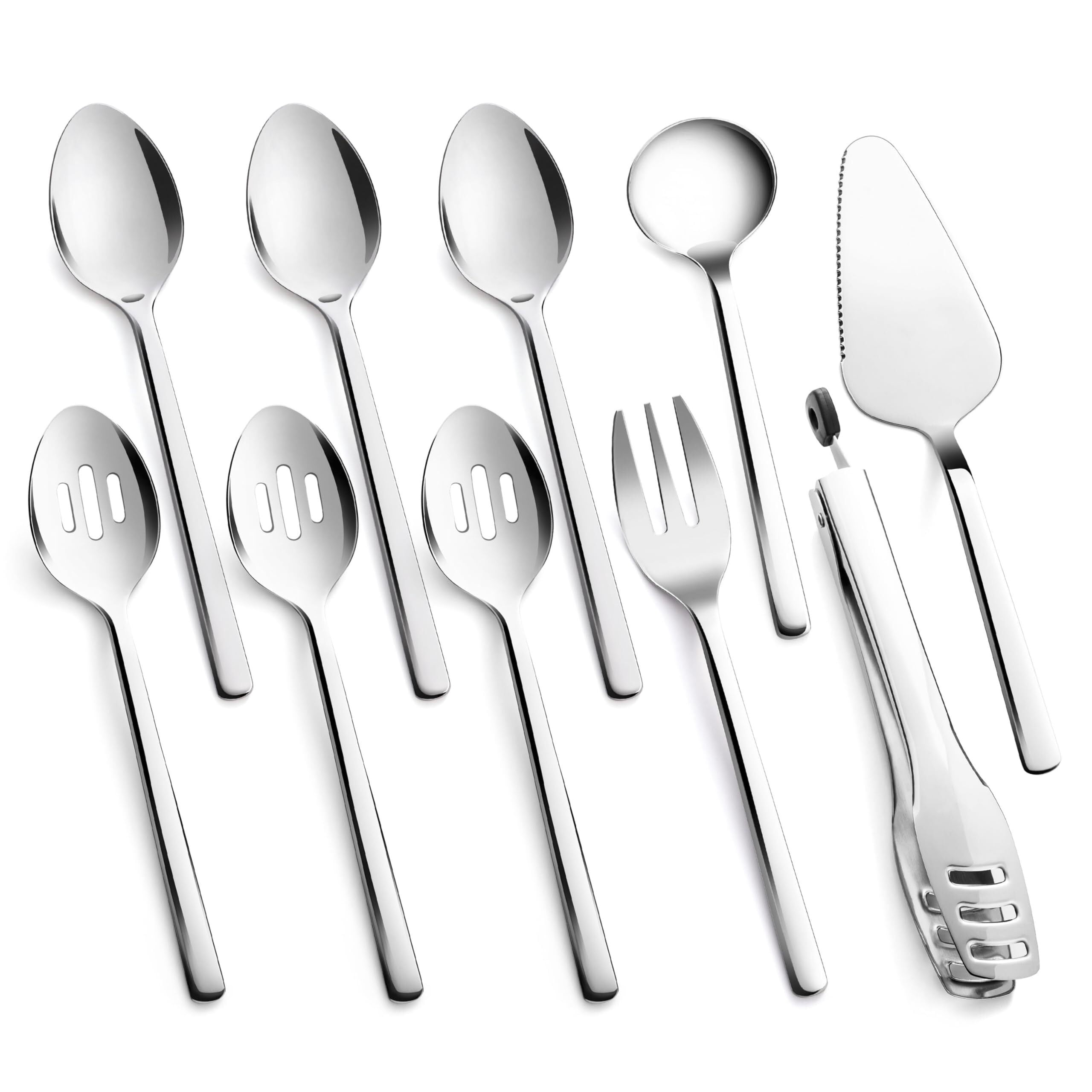 18/10 Stainless Steel Heavy Duty 10-inch Serving Utensils, Slotted ...