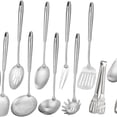 18/10 Stainless Steel Kitchen Utensils Set - 12 PCS All Metal Cooking ...