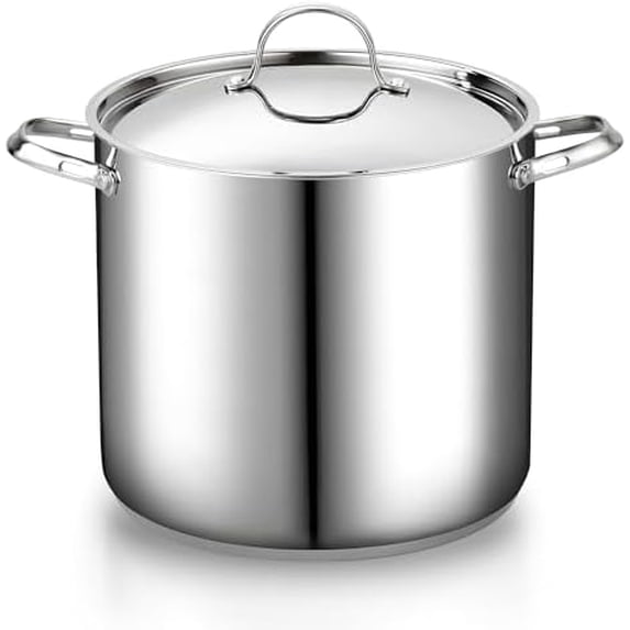 18/10 Stainless Steel Stockpot 24-Quart, Classic Deep Cooking Pot ...