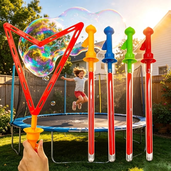 18.11 Inch Big Bubble Wands for Kids,3Pcs Bubble Wands with Bubble ...