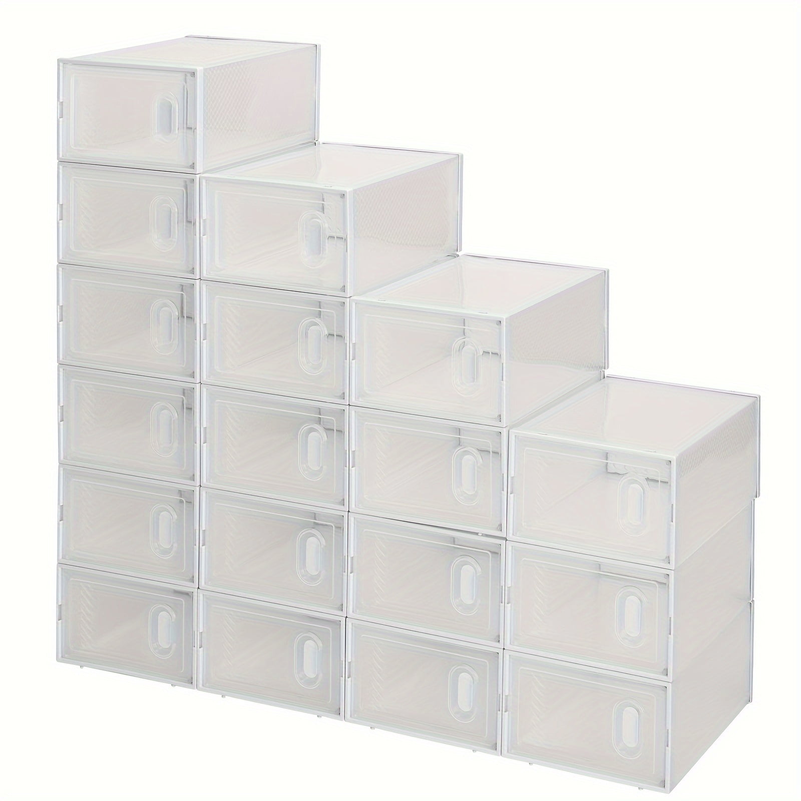 18/12/6-Pack Thickened Clear Shoe Boxes | Foldable & Stackable | Space ...