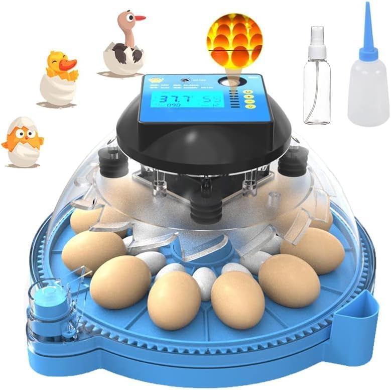 18-12 Egg Incubator with One Bottom Light Egg Tester, 95% Hatching Rate ...