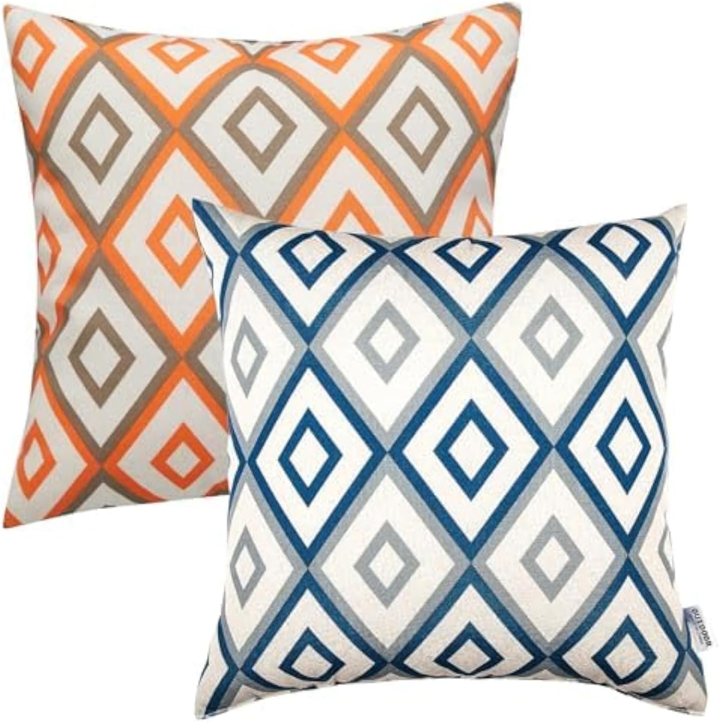 18×18 Inch Outdoor Lumbar Pillows Pack of 2 Colors Waterproof Throw ...