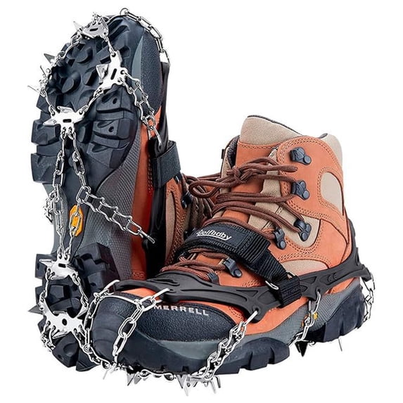 18/19 Teeth Ice Grippers Spikes Outdoor Winter Snow Spikes Crampons ...