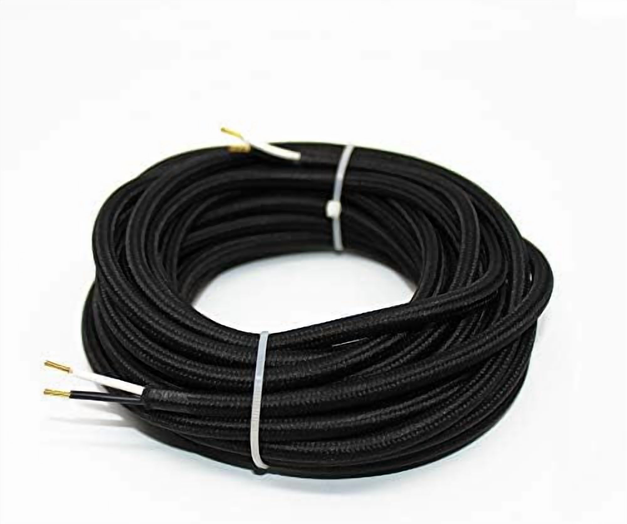 18/2 20Ft Vintage Electrical Wire Lamp Cord Rayon Covered Braided Black ...