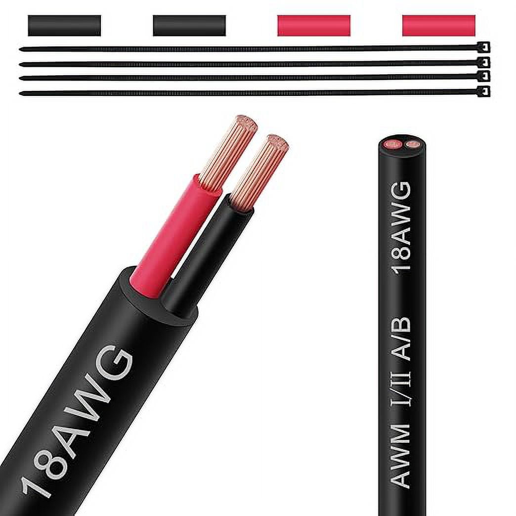 18/2 Gauge Electrical Wire 2 Conductor Extension Cable 25 Foot UL2464 ...