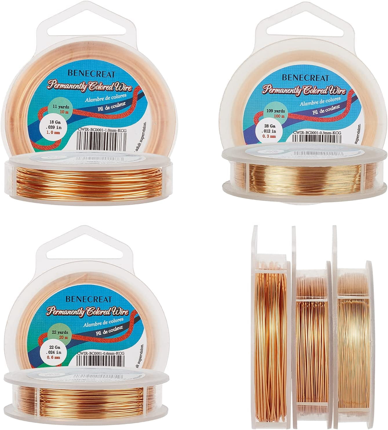 18/20/22 Gauge Copper Wire Craft Beading Wire Tarnish Resistant Jewelry ...