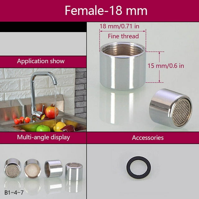 18/20mm Female Fine Thread Water Saving Bubbler Kitchen Home Faucet ...