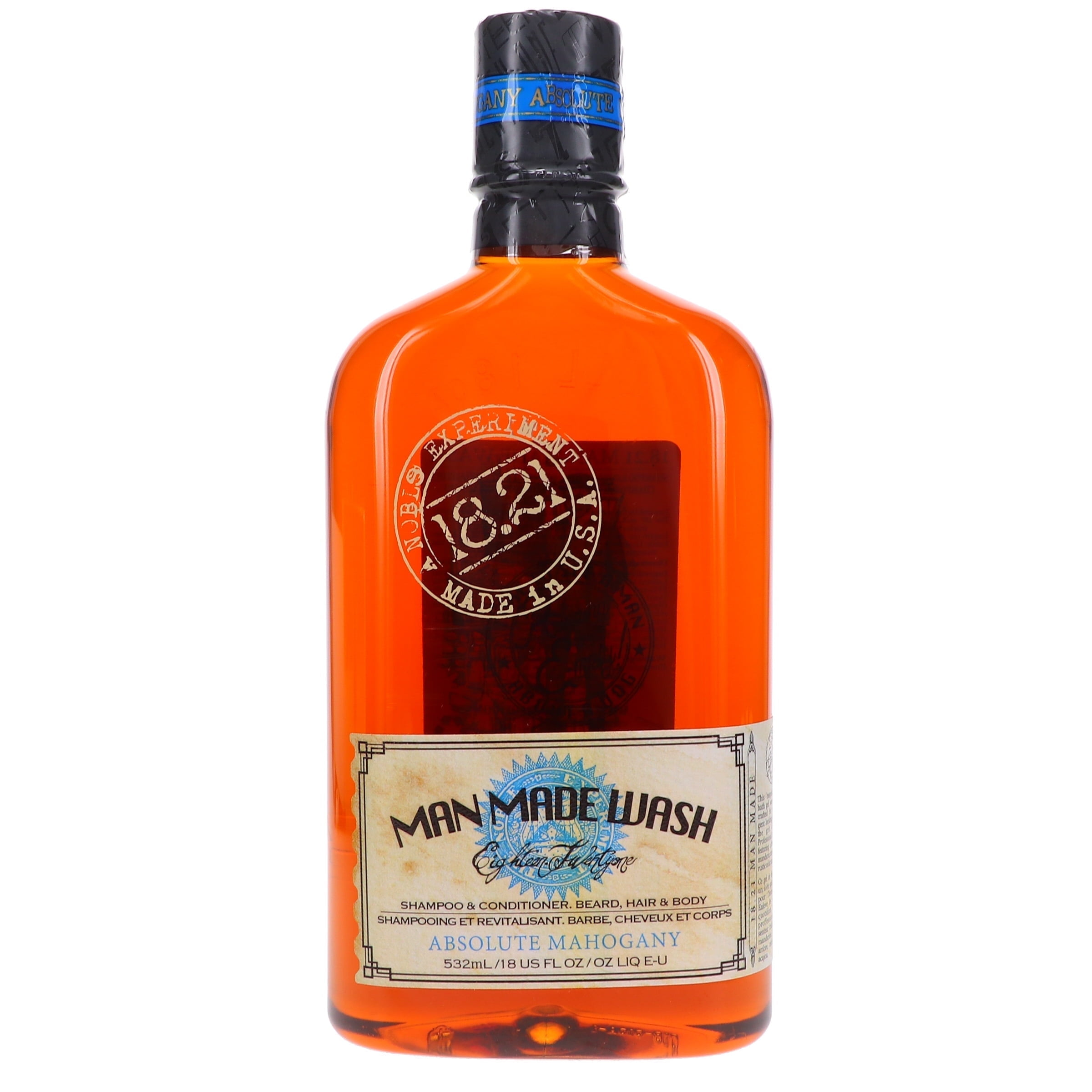 18.21 Man Made 3-in-1 Wash, Absolute Mahogany, Shampoo, Conditioner ...